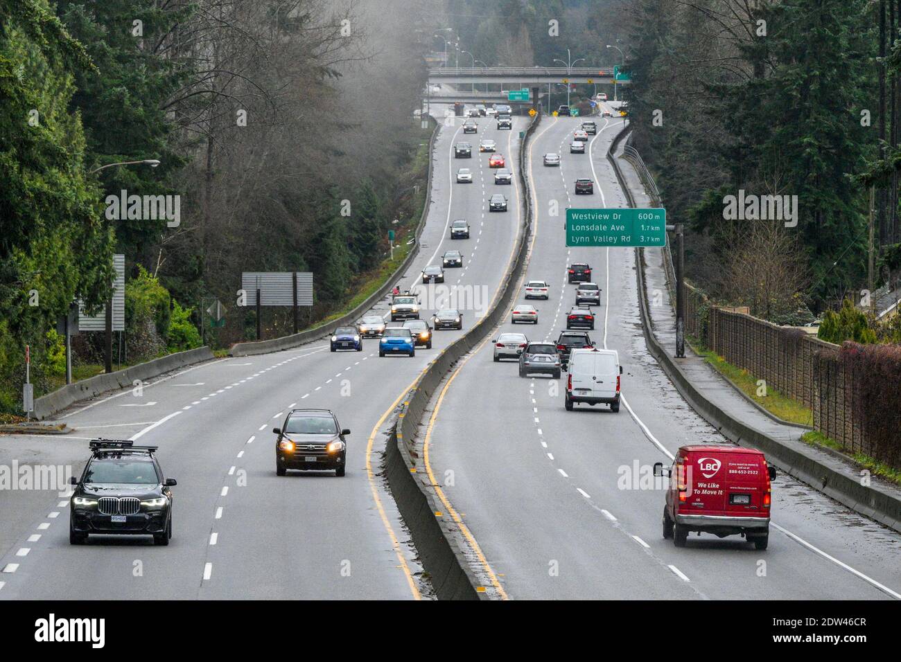 Upper Levels Highway 1, North Vancouver, British Columbia, Canada Stock ...