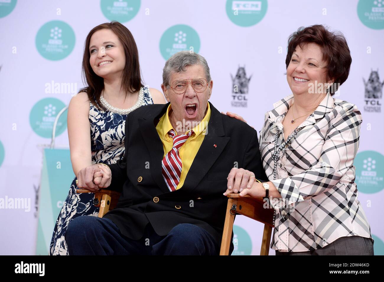 Sarah Lewis, Jerry Lewis and SanDee Pitnick attend a ceremony honoring ...
