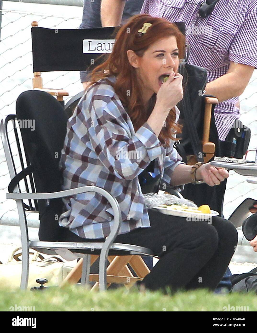 U.S actress Debra Messing films a scene of her new TV pilot The ...
