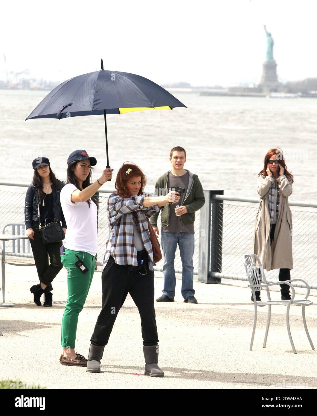 U.S actress Debra Messing films a scene of her new TV pilot The ...