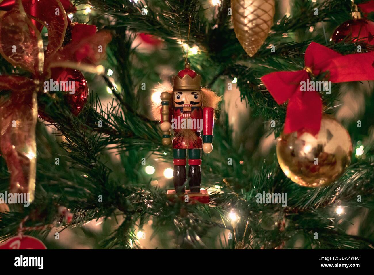 nutcracker on christmas tree Stock Photo - Alamy