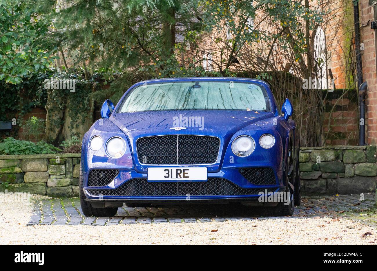 Luxury blue Bentley car parked Stock Photo - Alamy
