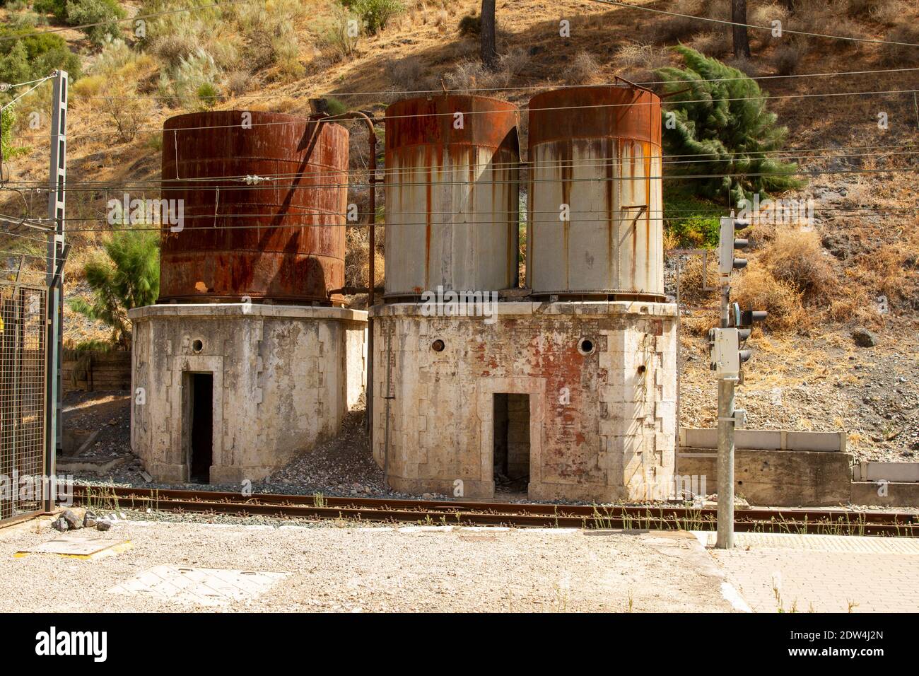 Old Rusty Storage Water Tanks Stock Photo - Alamy