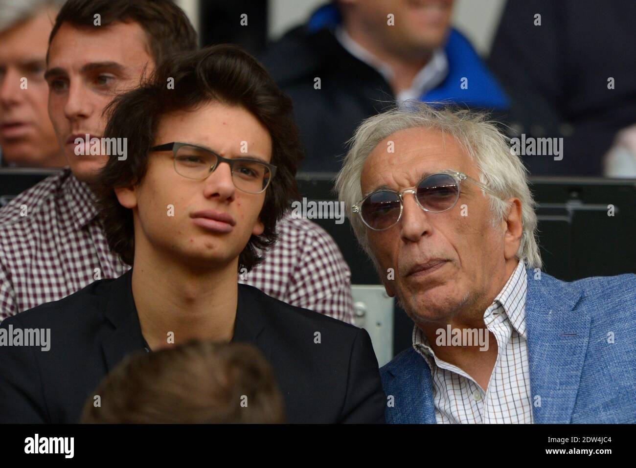 Actor Gerard Darmon attending the French First League soccer match ...