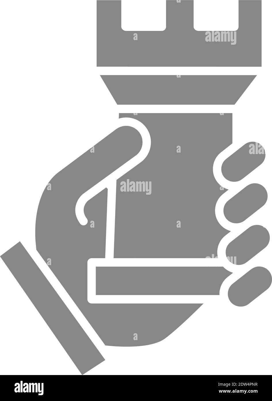 Human holding rook chess gray icon. Board game, table entertainment ...