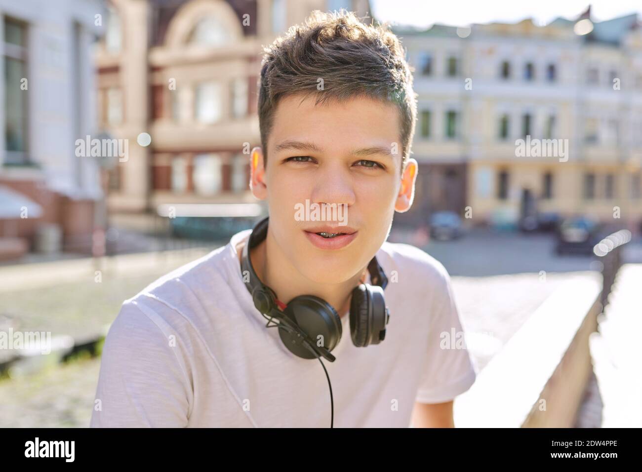 Teenager student 16, 17 years old looking at camera Stock Photo - Alamy
