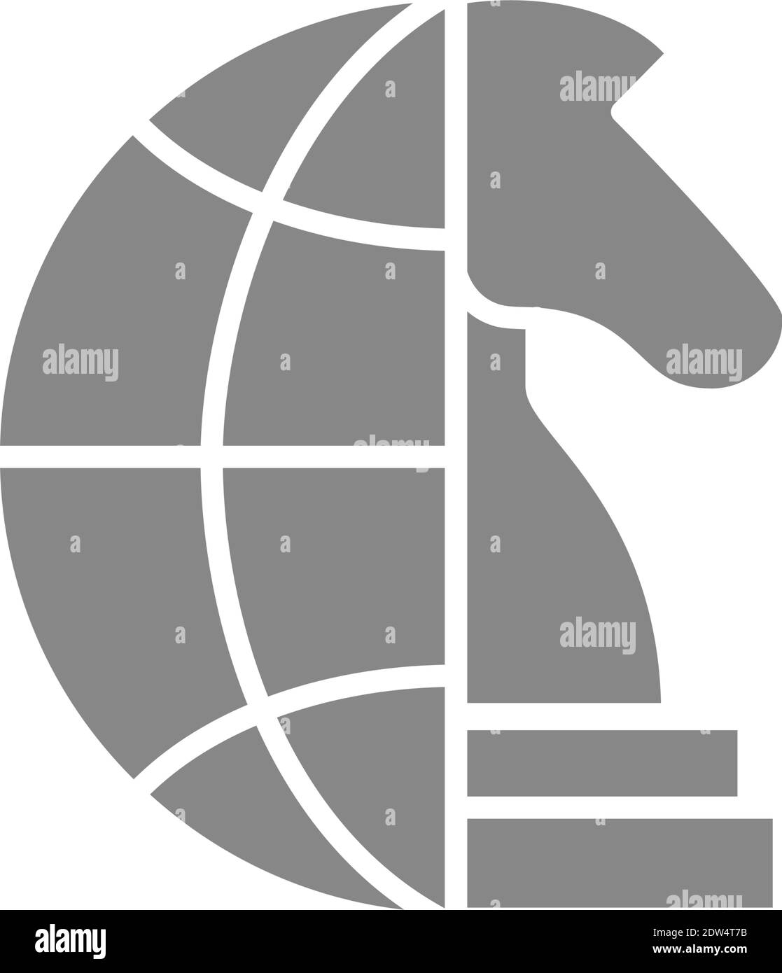 Knight chess with planet gray icon. Board game, table entertainment ...