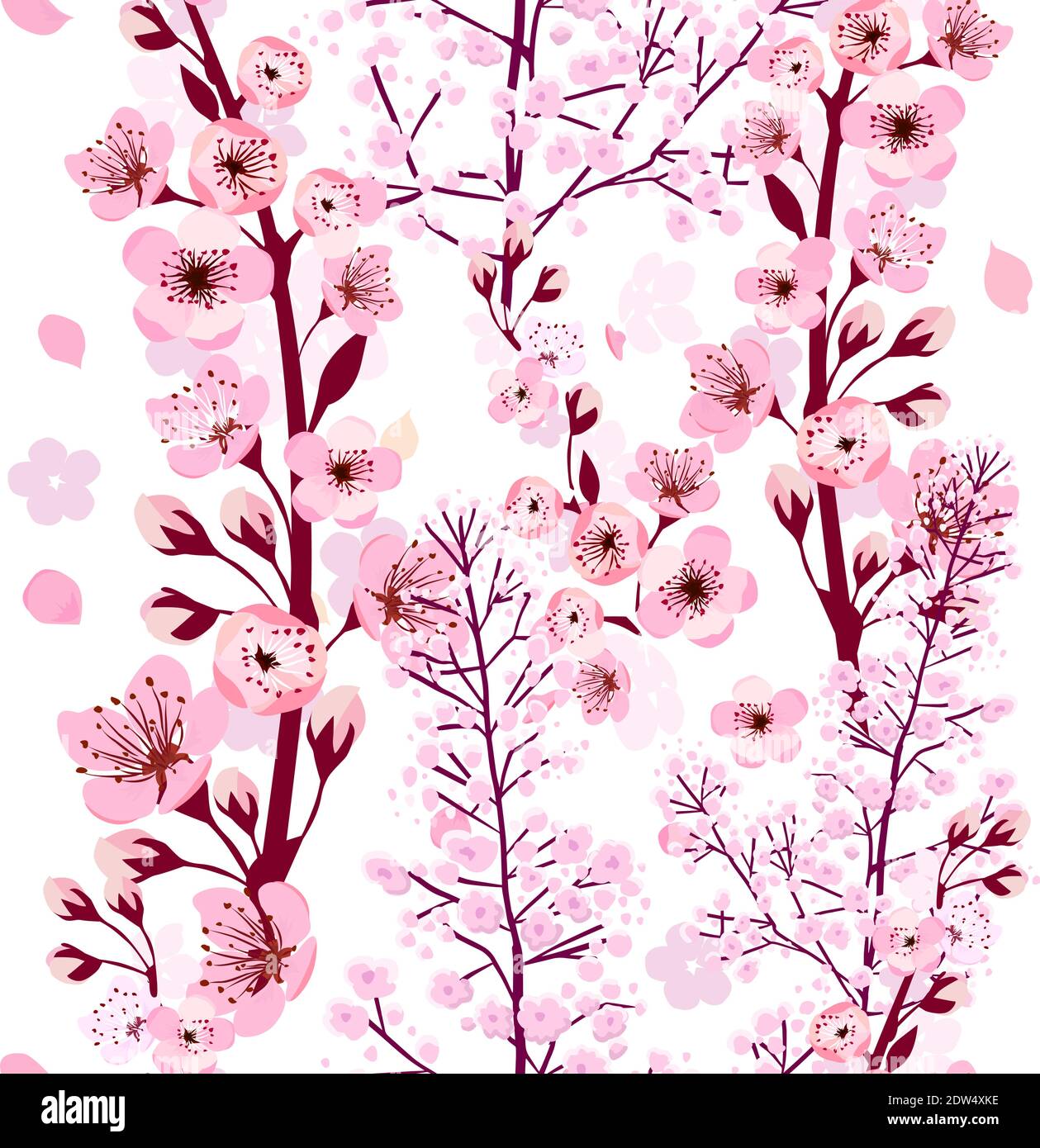 A seamless background of sakura. Vector illustration Stock Vector Image ...