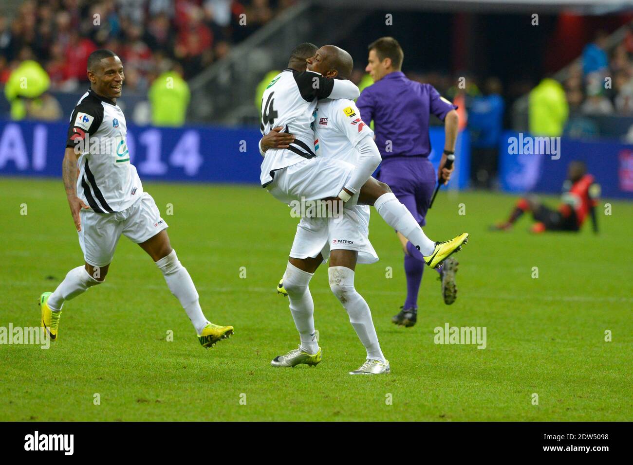Guingamp's end joy during the French Cup Final soccer match, Rennes vs ...