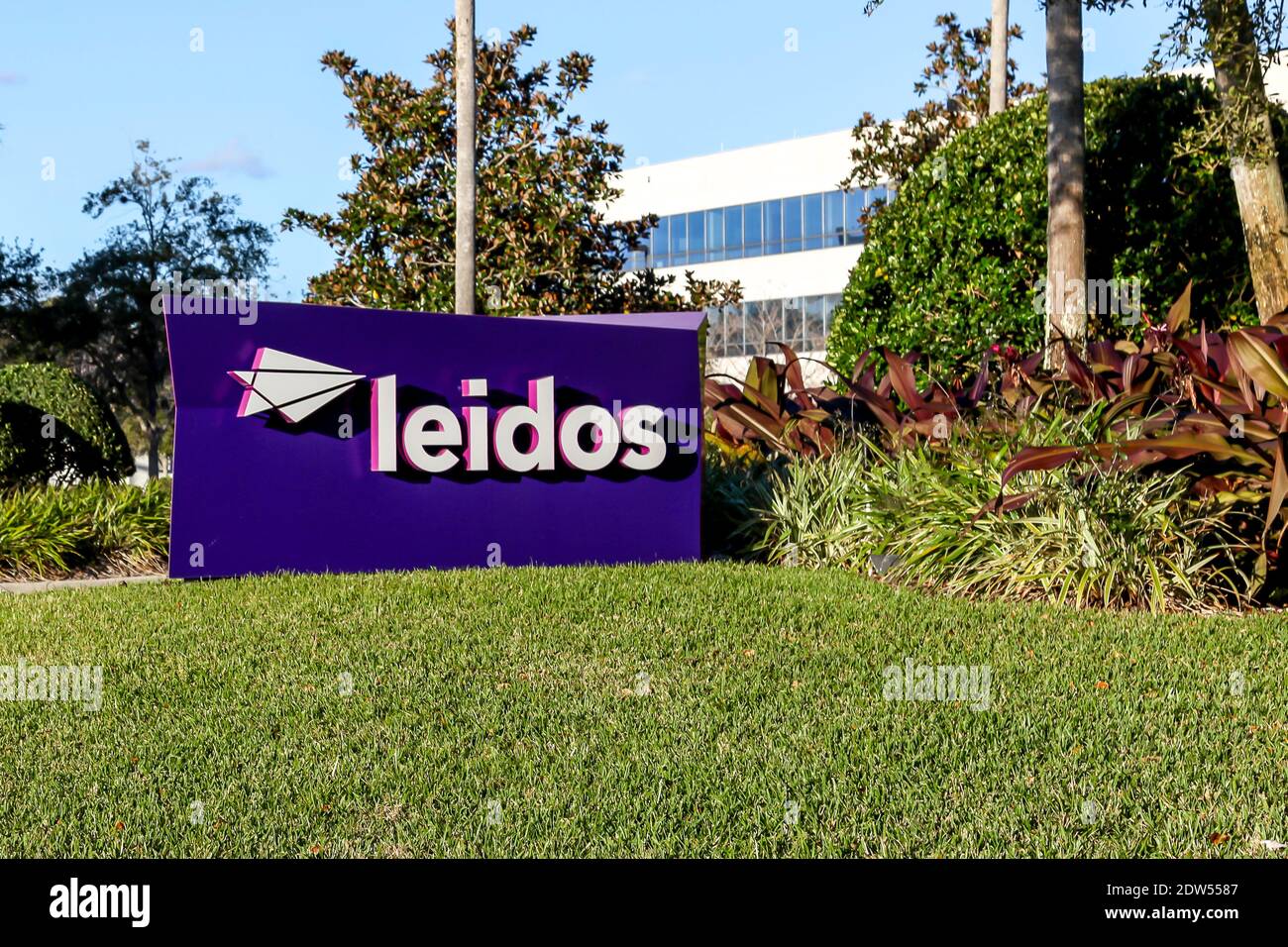 Leidos sign at the office building in Orlando, Florida, USA Stock Photo ...