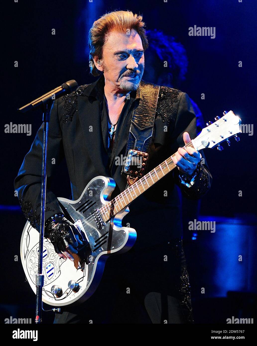 French singer Johnny Hallyday live performance in the Beacon theater ...
