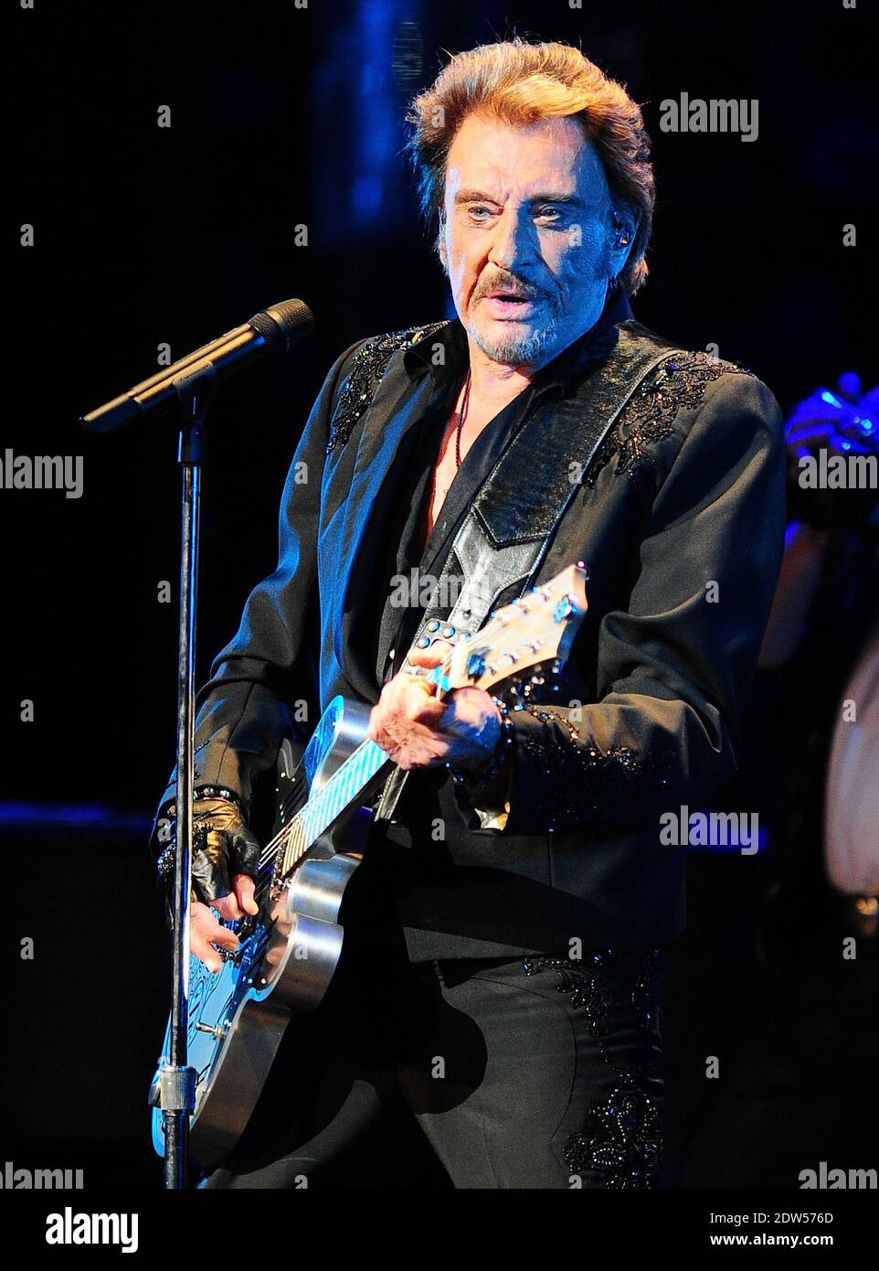 French singer Johnny Hallyday live performance in the Beacon theater ...