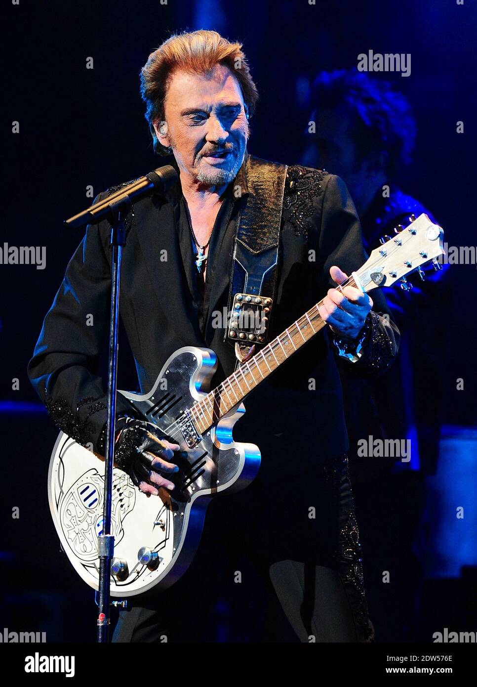 File photo : French singer Johnny Hallyday live performance in the ...