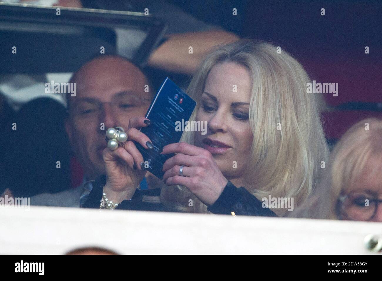 Helena Seger attending the French First League soccer match, Paris ...