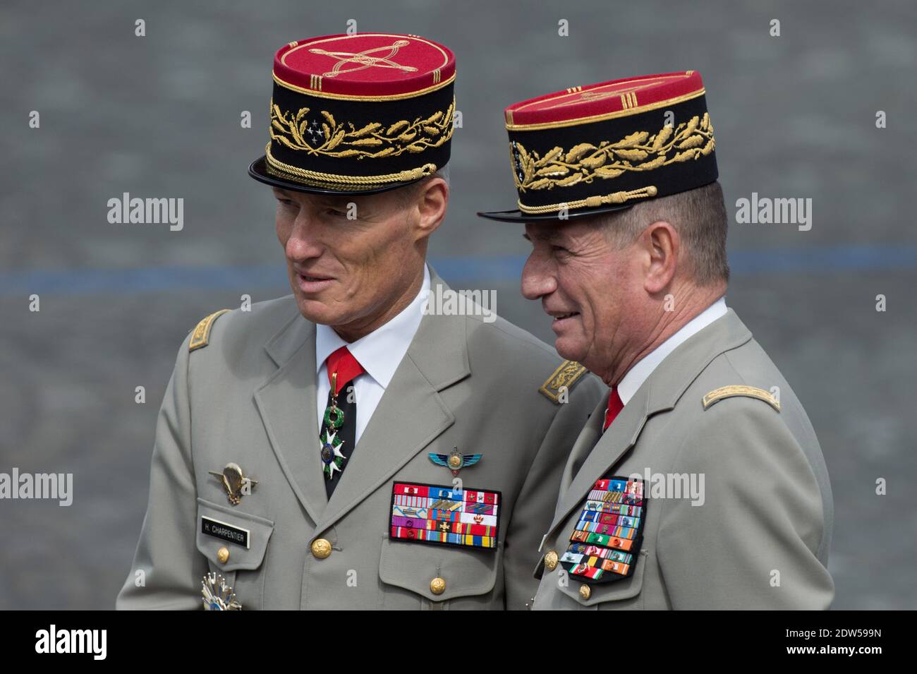 General Bruno Dary and General Charpentier attend a ceremony marking ...