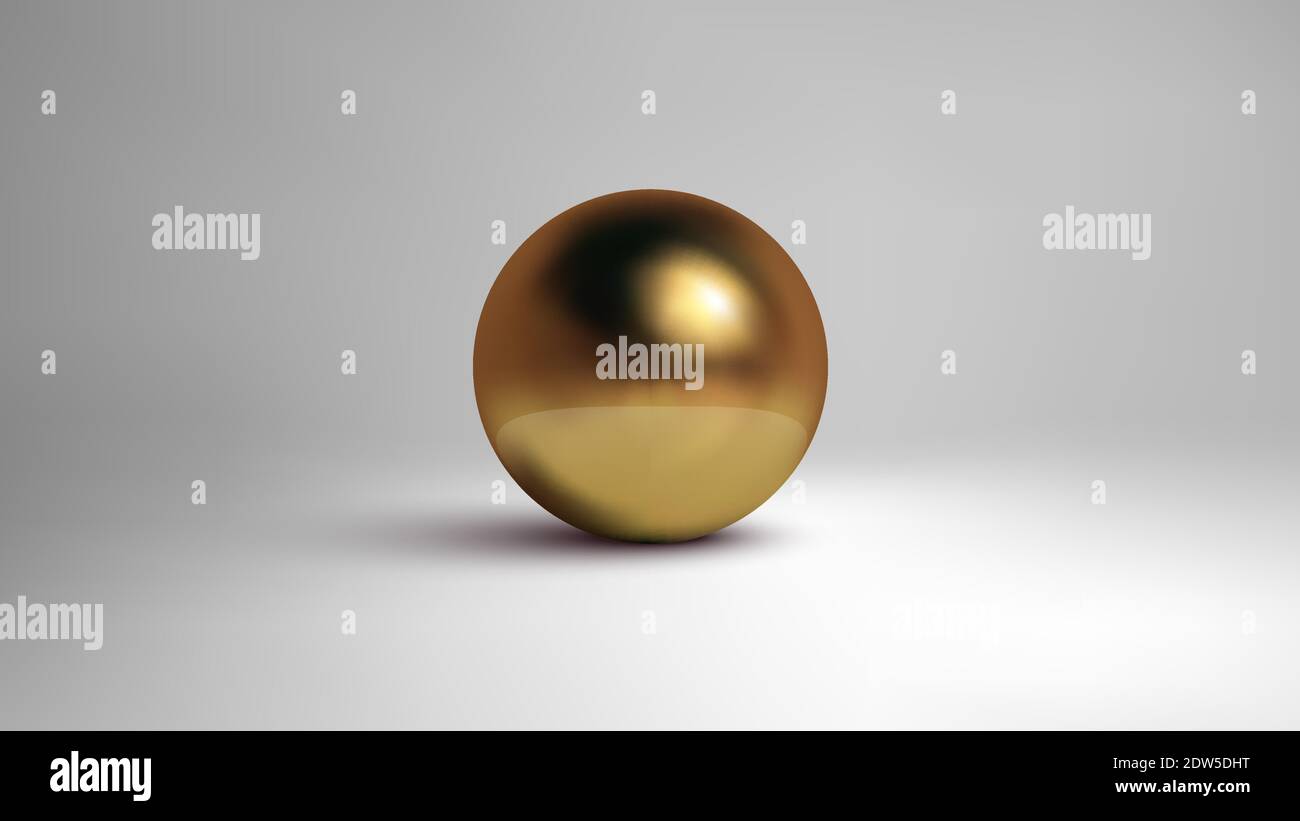 Golded sphere isolated on white background. 3d vector illustration ...
