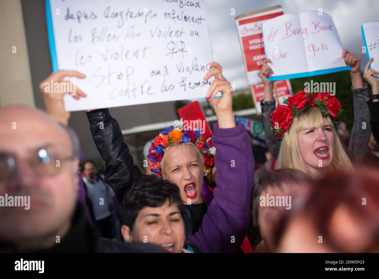 Femen France head Inna Shevchenko portrayed during a rally at Trocadero ...