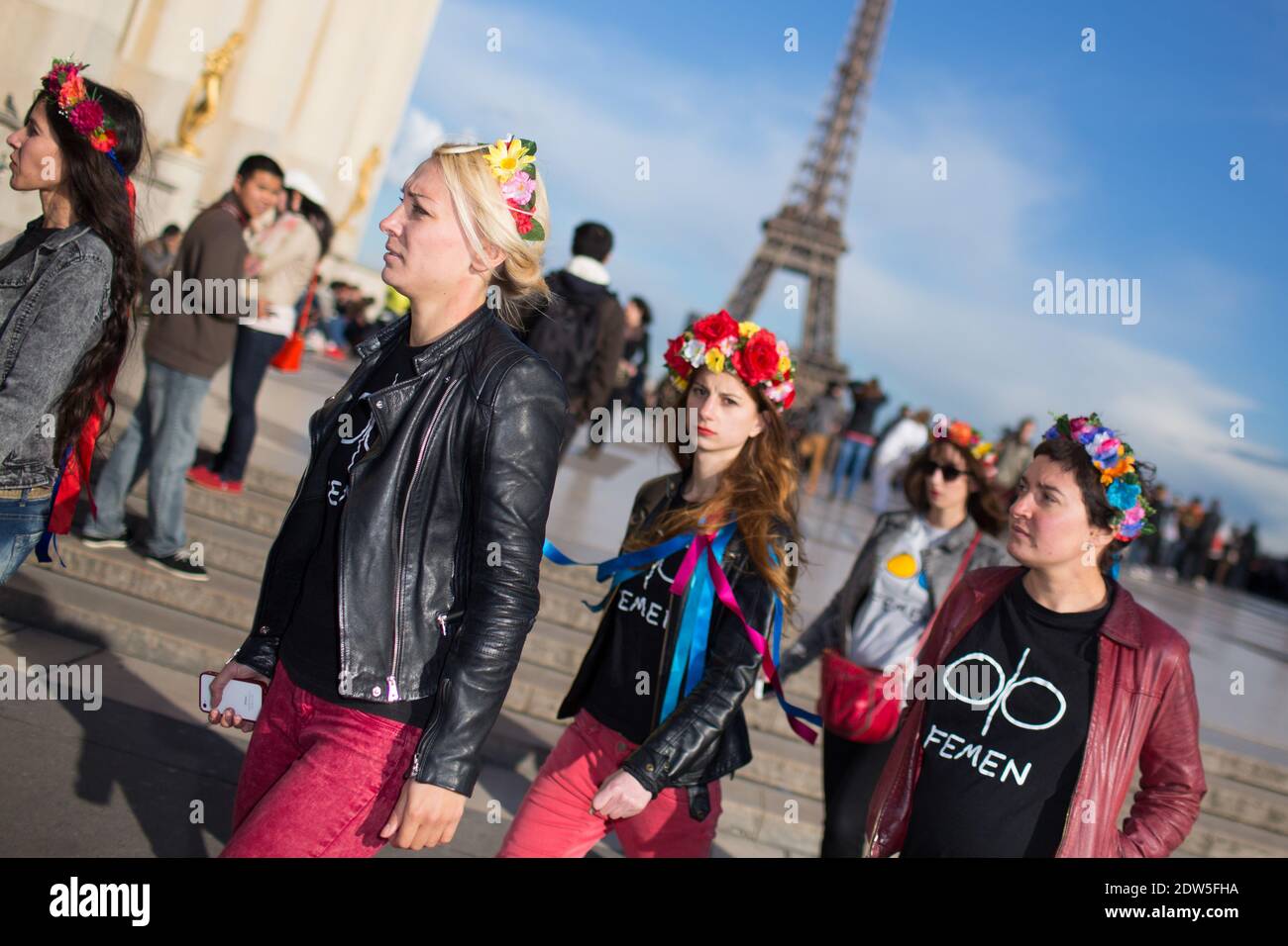 Femen France head Inna Shevchenko portrayed during a rally at Trocadero ...