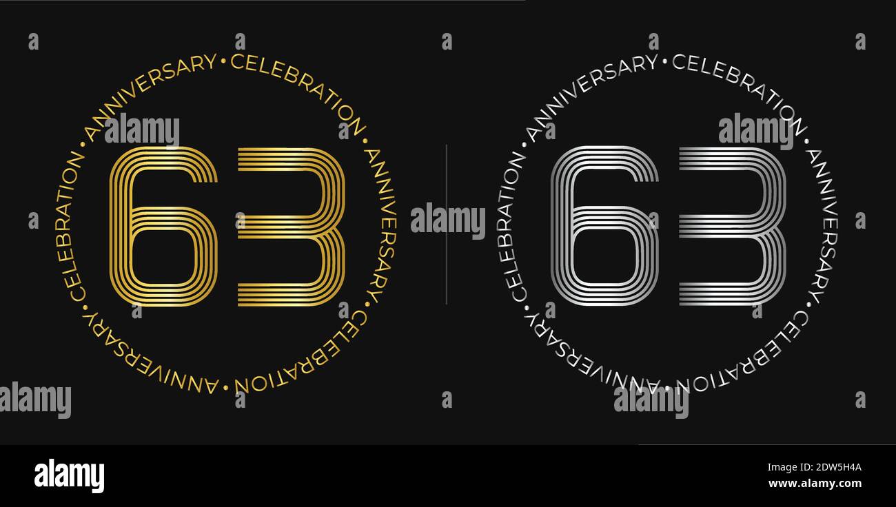 63th birthday. Sixty-three years anniversary celebration banner in ...