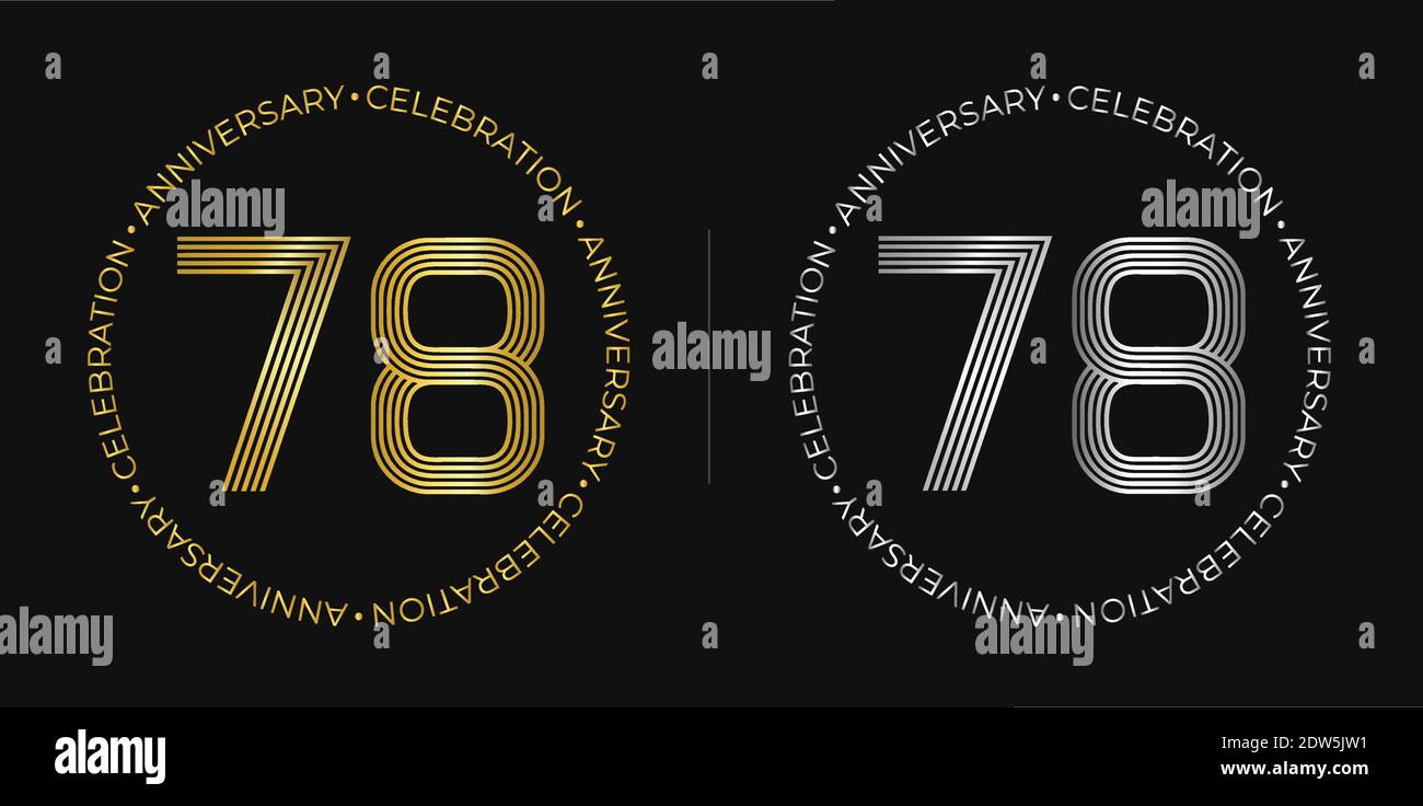 78th birthday. Seventy-eight years anniversary celebration banner in ...