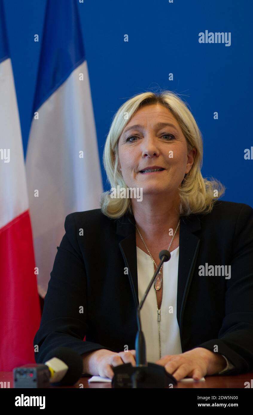 French far-right Front National party president Marine Le Pen holds a ...