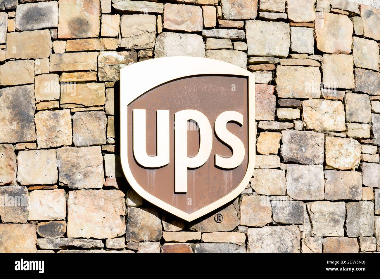 UPS sign at UPS Corporate and Regional Headquarters. Atlanta, Georgia ...