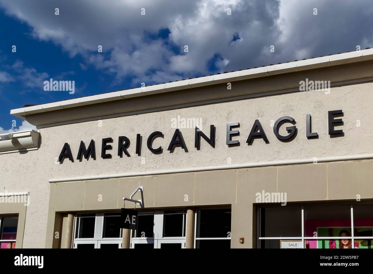 Orlando, Florida, USA - February 24, 2020: American Eagle Outfitters storefront at Vineland ...