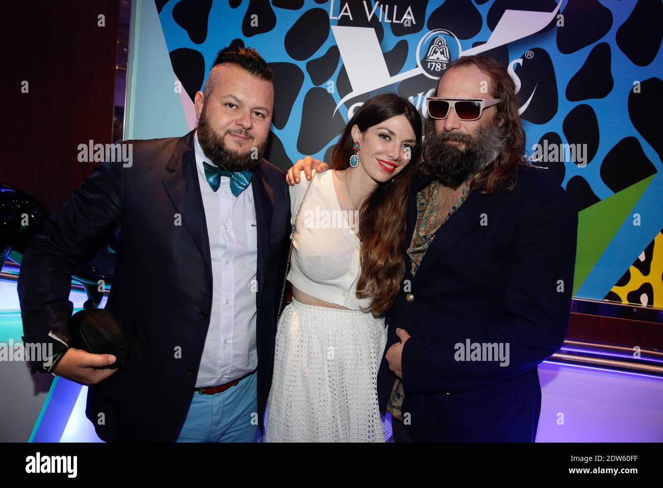 Greg Boust, Sebastien Tellier and his wife attending the Sebastien ...