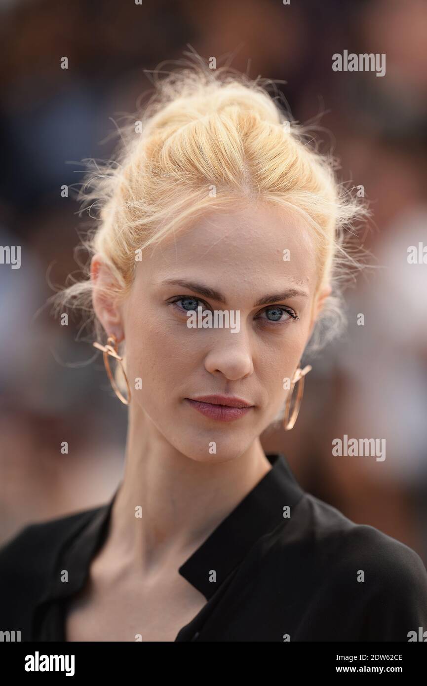 Aymeline Valade posing at Saint-Laurent photocall held at the Palais ...