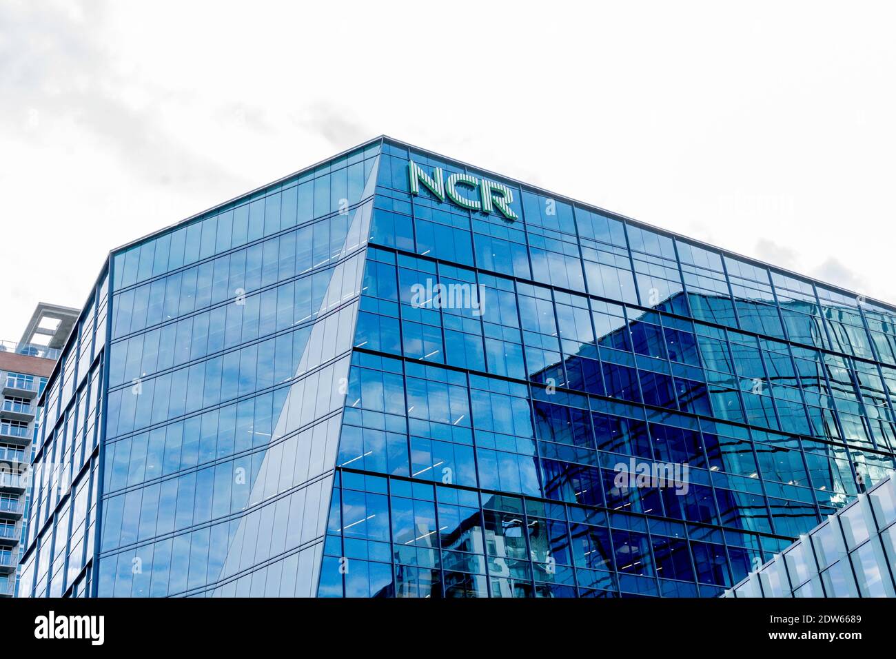 Atlanta, Georgia, USA - January 16, 2020: Sign of NCR on their Global ...