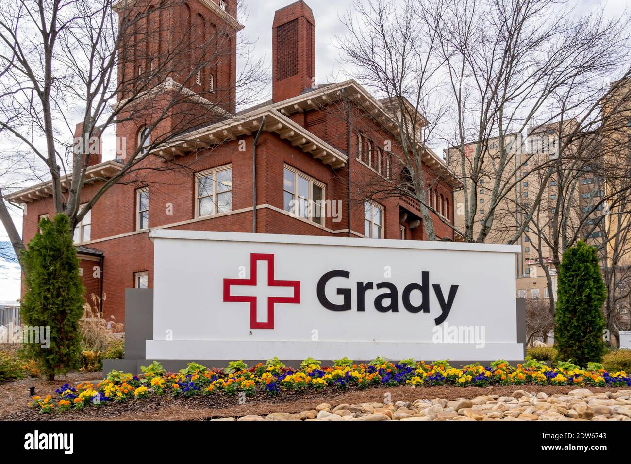 Sign of Grady Memorial Hospital in Atlanta, Georgia, USA Stock Photo ...