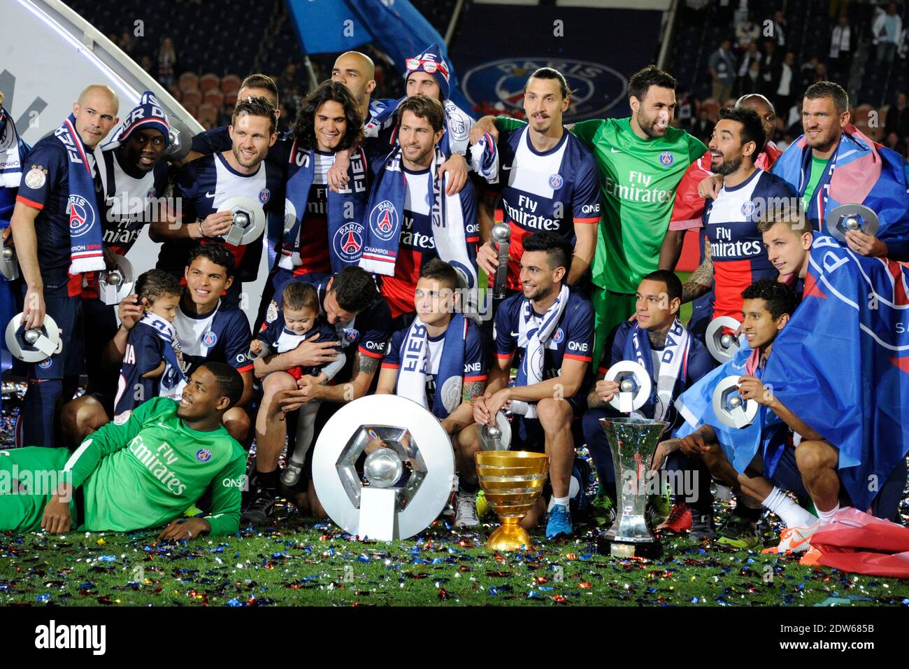 PSG was presented with the 'Hexagonal' Trophy for French League One ...