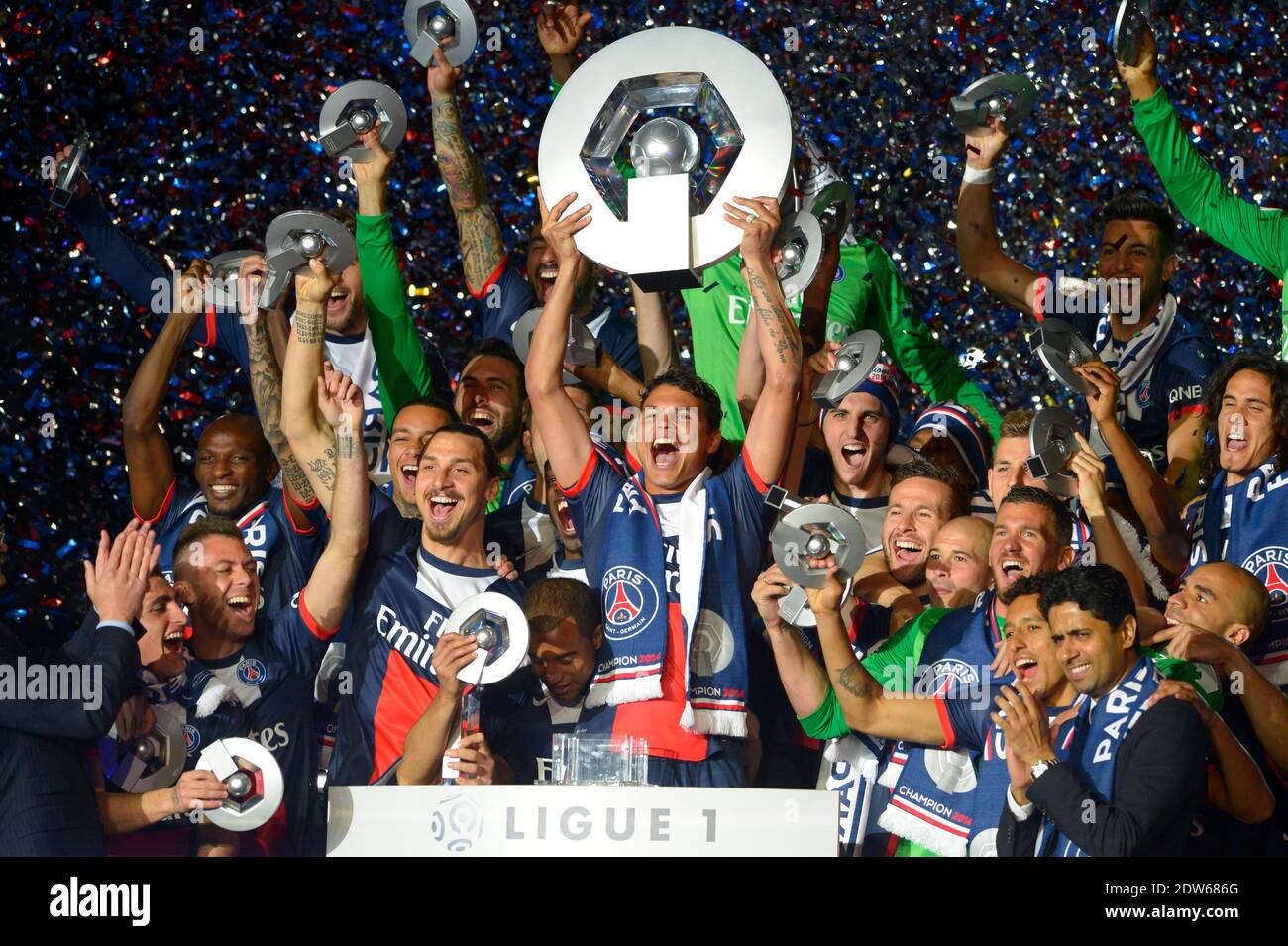 PSG was presented with the 'Hexagonal' Trophy for French League One ...