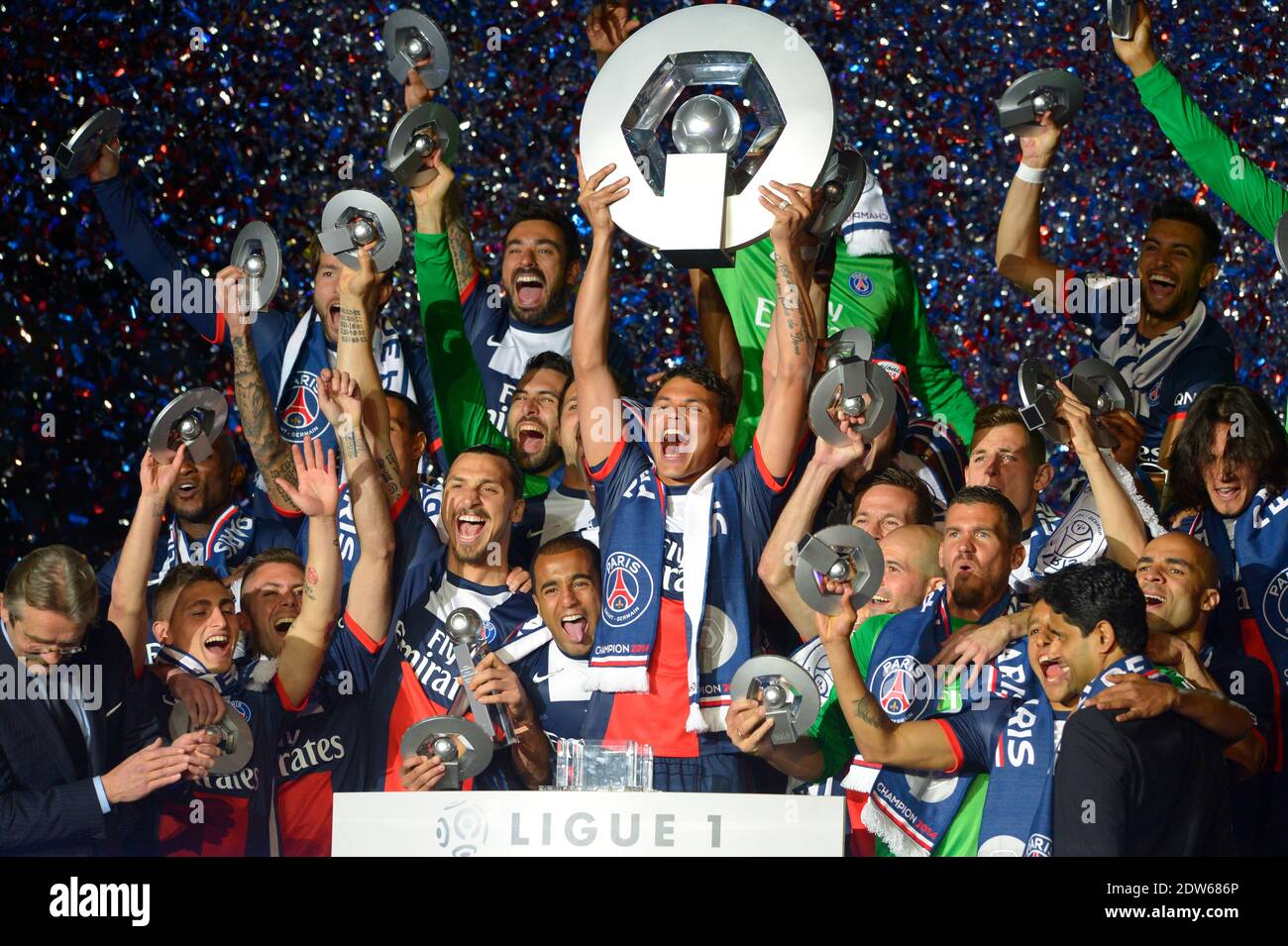 PSG was presented with the 'Hexagonal' Trophy for French League One ...