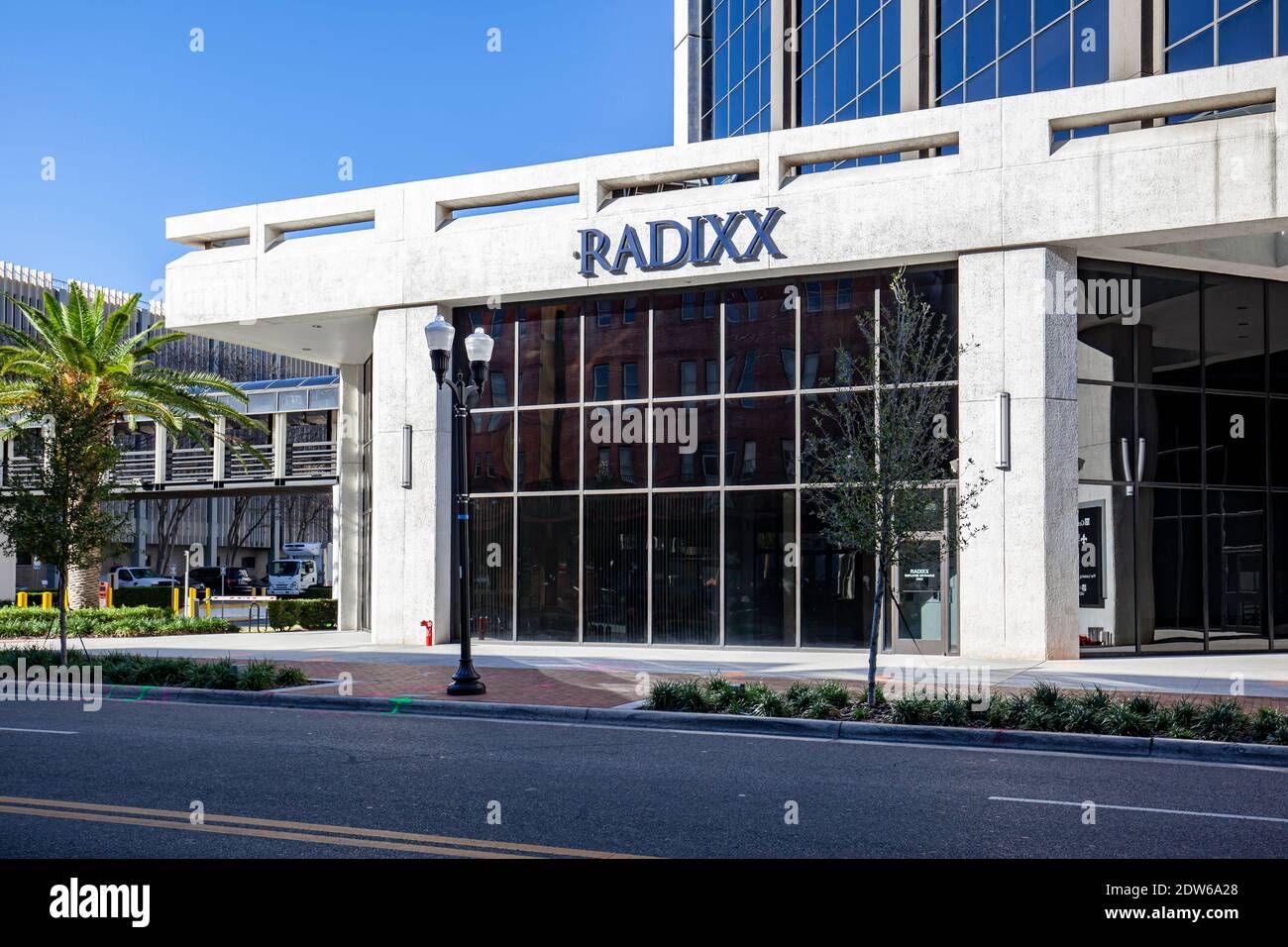 Radixx sign on the building of their headquarters in Orlando, Florida ...