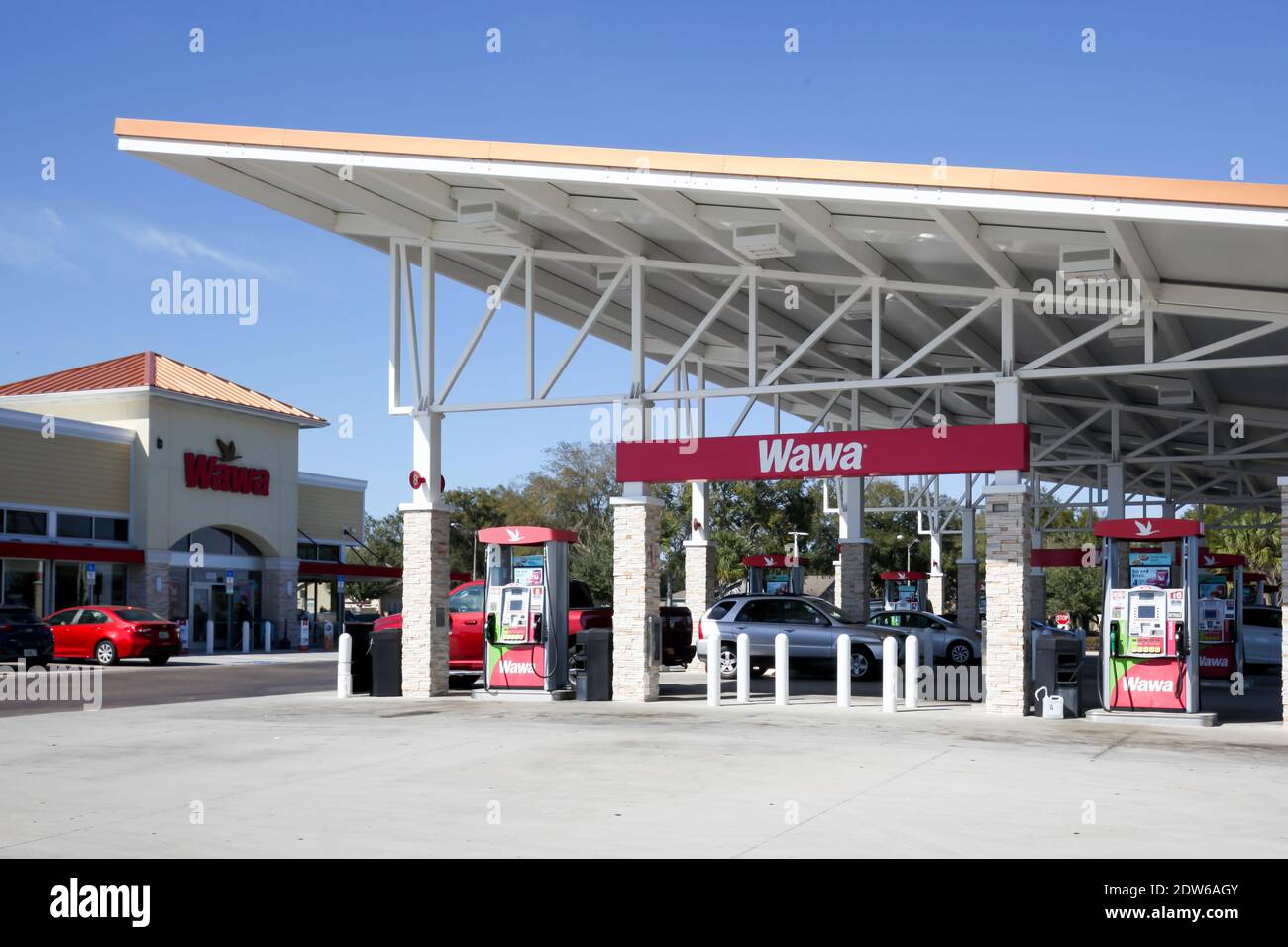 Wawa gas station with the store in Orlando, Florida, USA Stock Photo ...