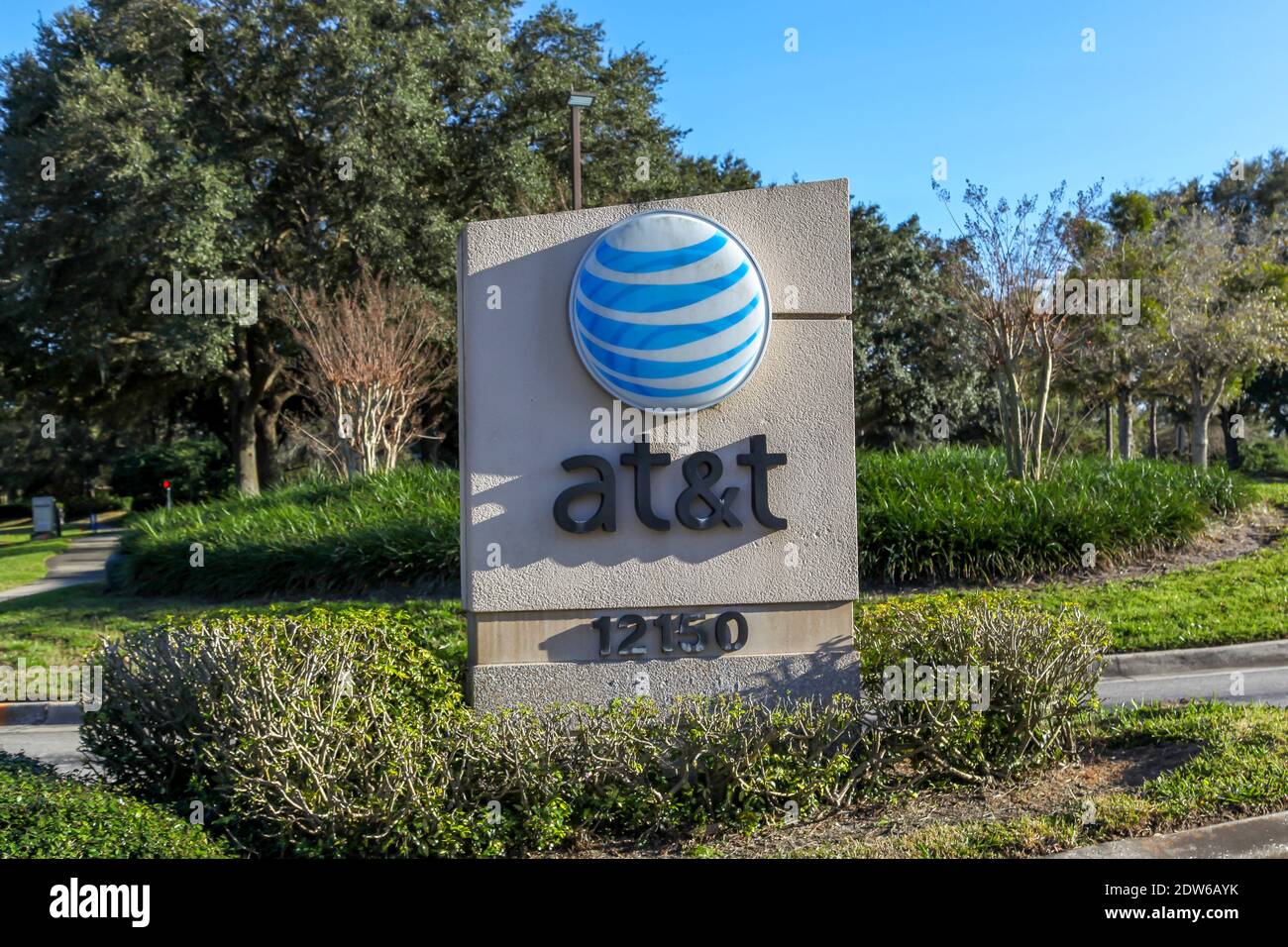 Sign outside AT&T Mobility office in Central Florida Research Park in ...