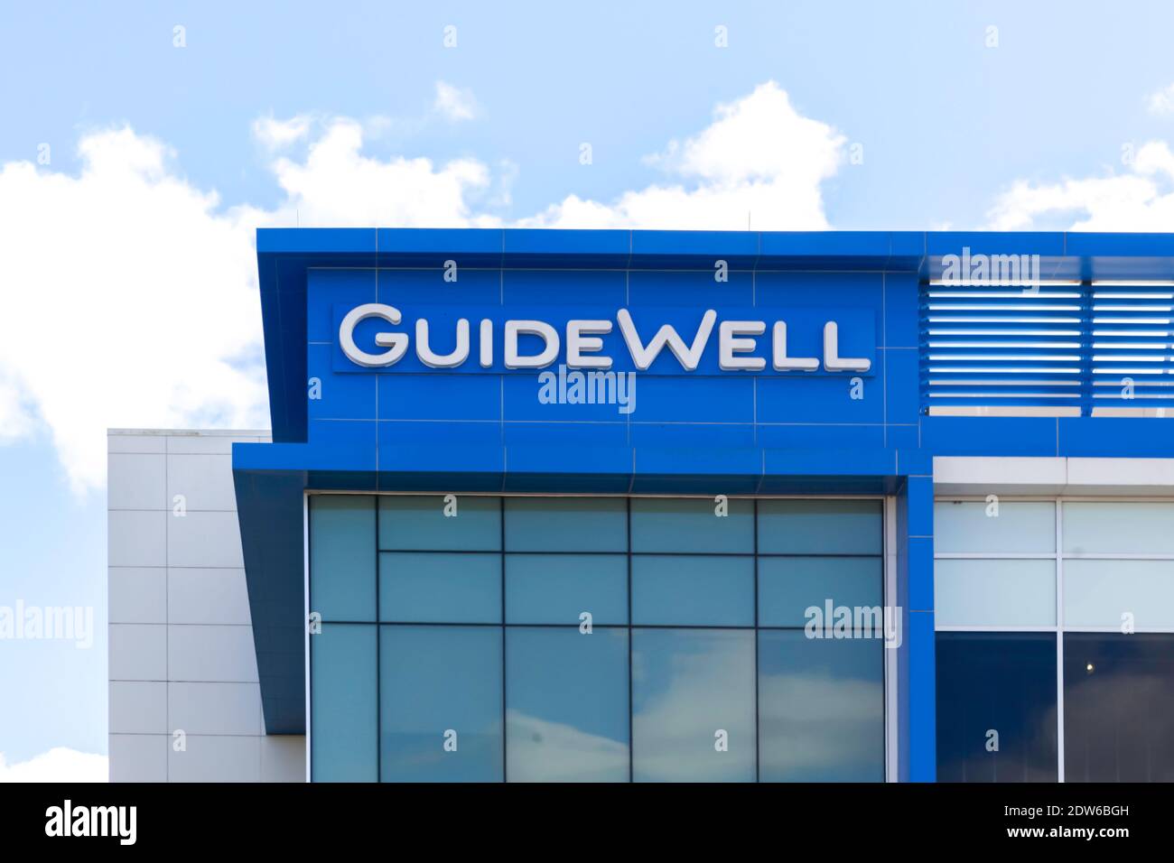 GuideWell sign on the GuideWell Innovation Center in Lake Nona Medical ...