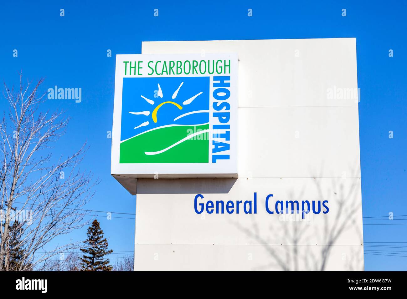 Sign of Scarborough Hospital at General Campus, Toronto, Canada Stock ...