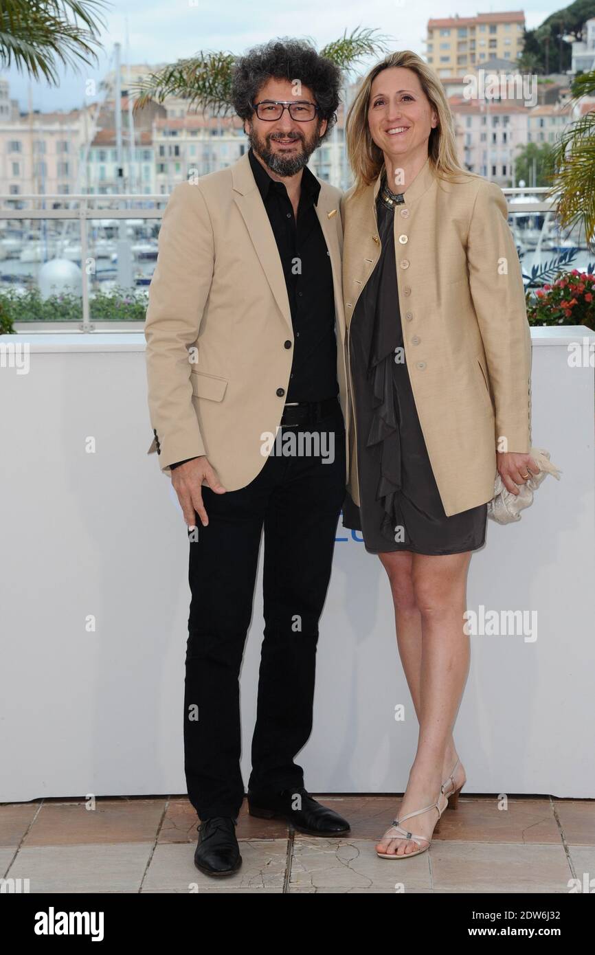 Radu Mihaileanu, Stephanie Valloatto posing at the photocall for ...