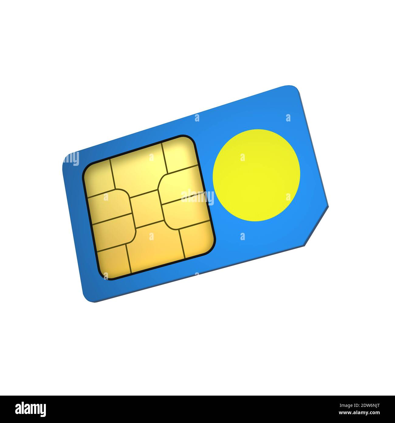 3D mobile phone sim card chip with Flag of Palau isolated on a white ...