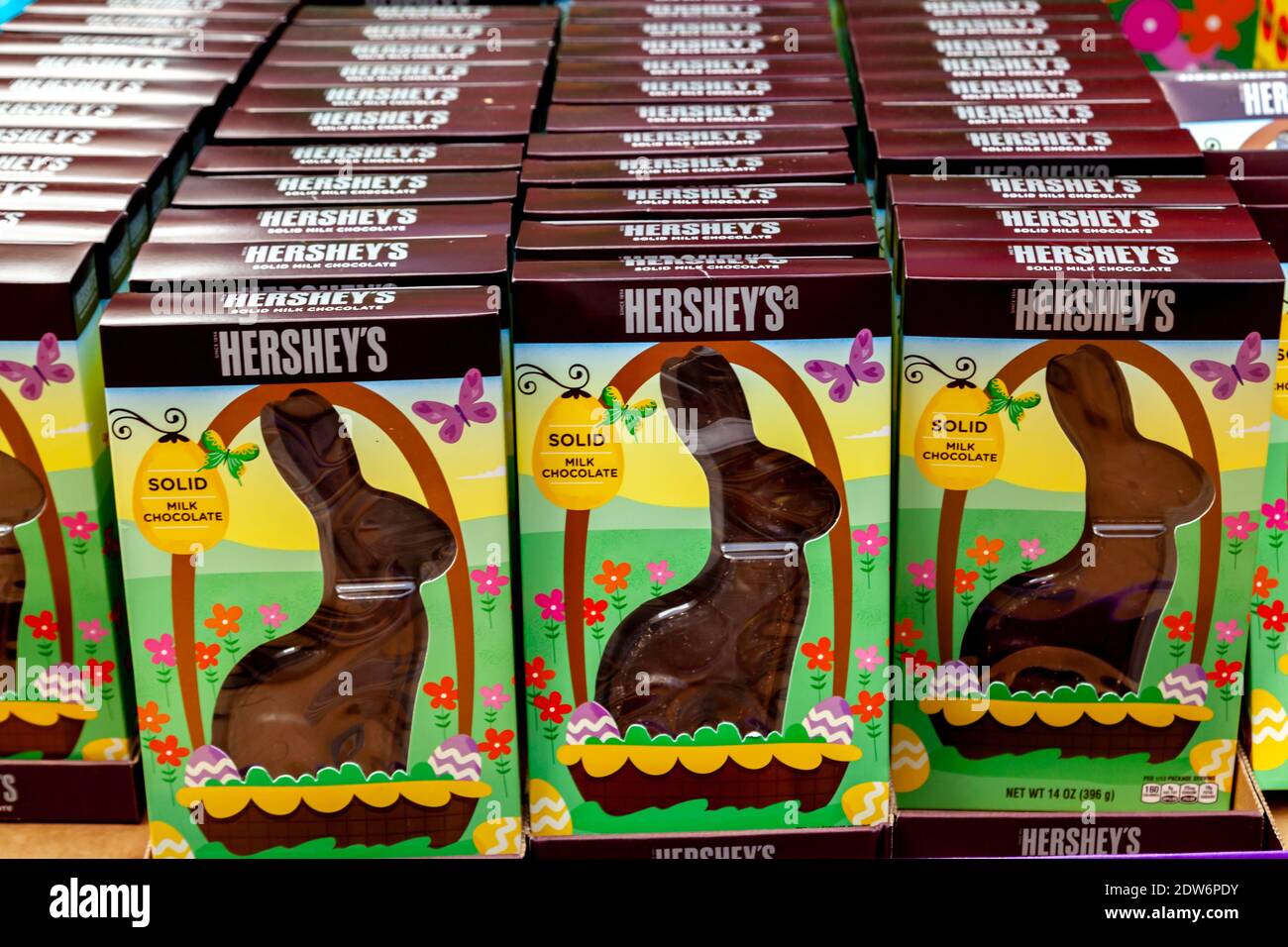 Many boxes of Hershey’s chocolate Easter bunnies Stock Photo - Alamy