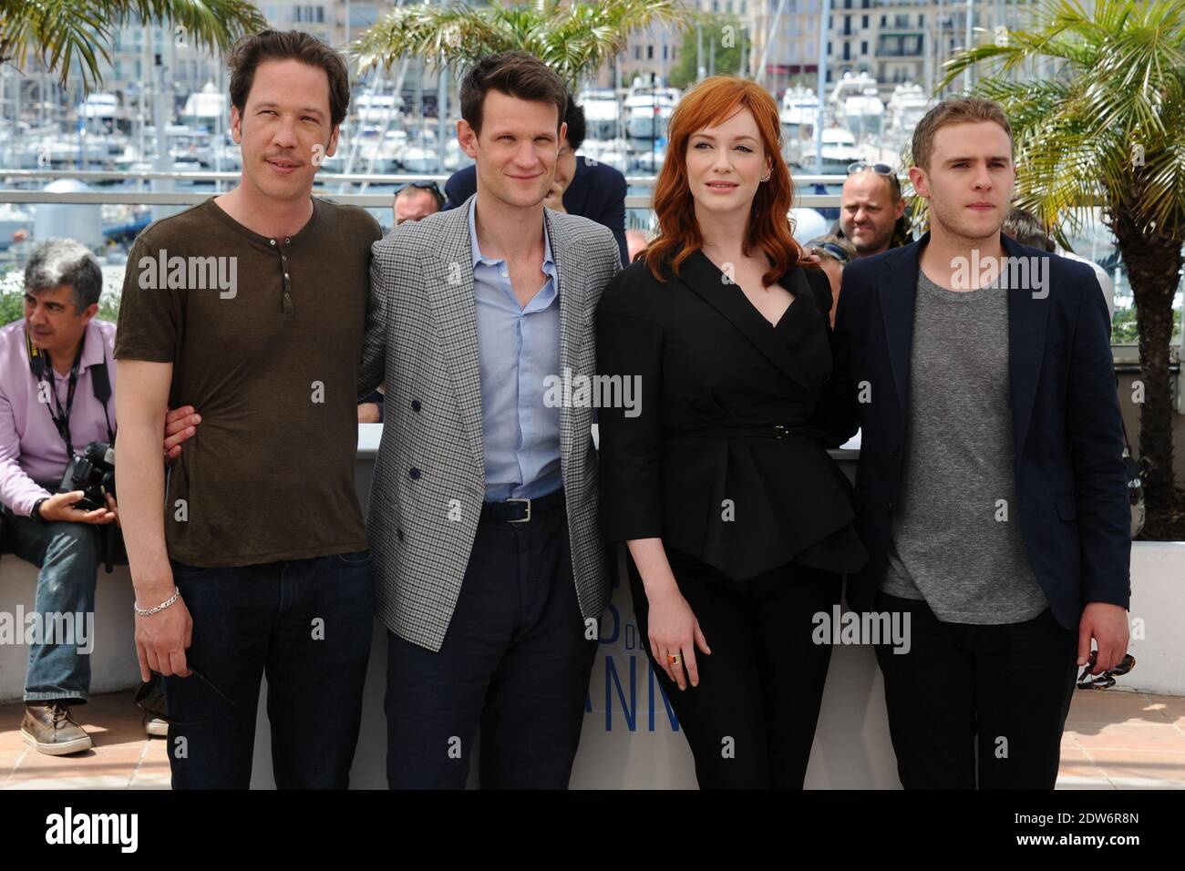 Christina Hendricks, Matt Smith, Iain De Caestecker, Reda Kateb posing ...