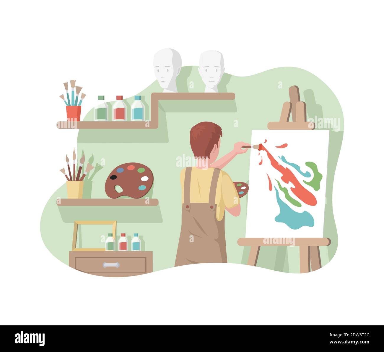 Brushes and apron Stock Vector Images - Alamy