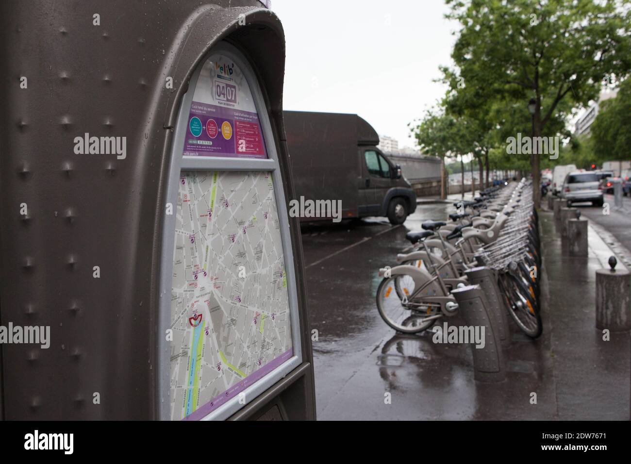 View of Velib station in Paris, France on May 22, 2014. Photo by Audrey ...