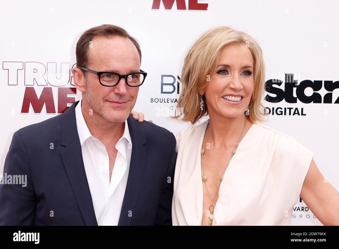 Clark Gregg and Felicity Huffman attend the premiere of Trust Me at the ...