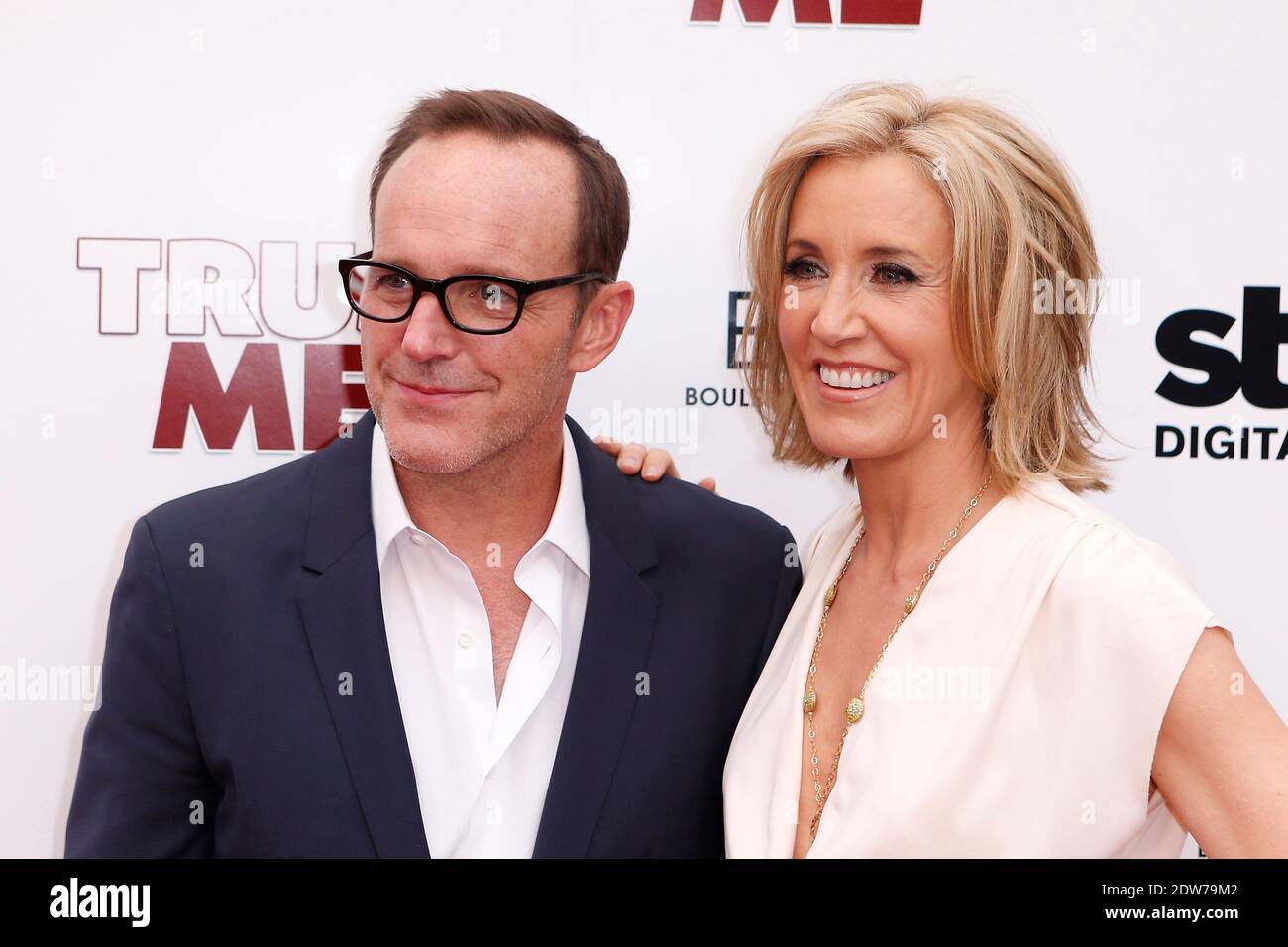 Clark Gregg and Felicity Huffman attend the premiere of Trust Me at the ...