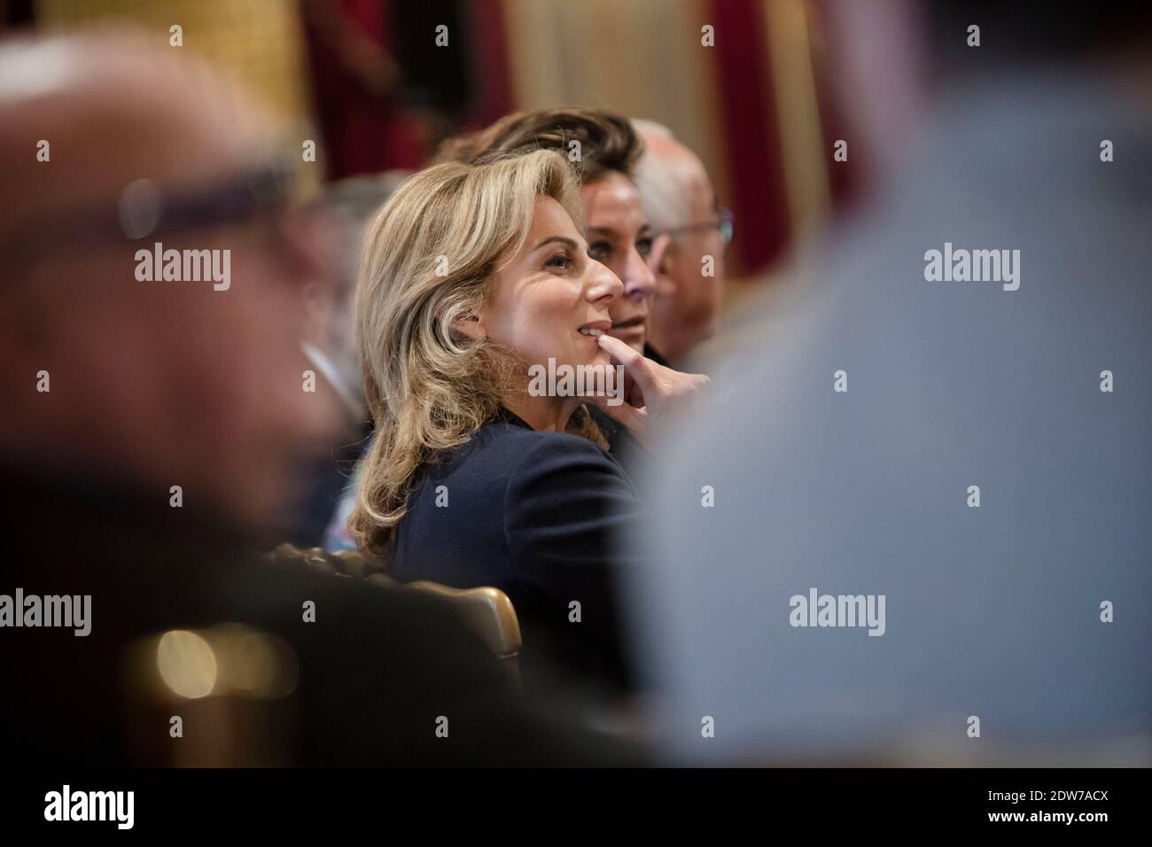 Journalist Anne Fulda during an awarding ceremony at the Elysee Palace ...