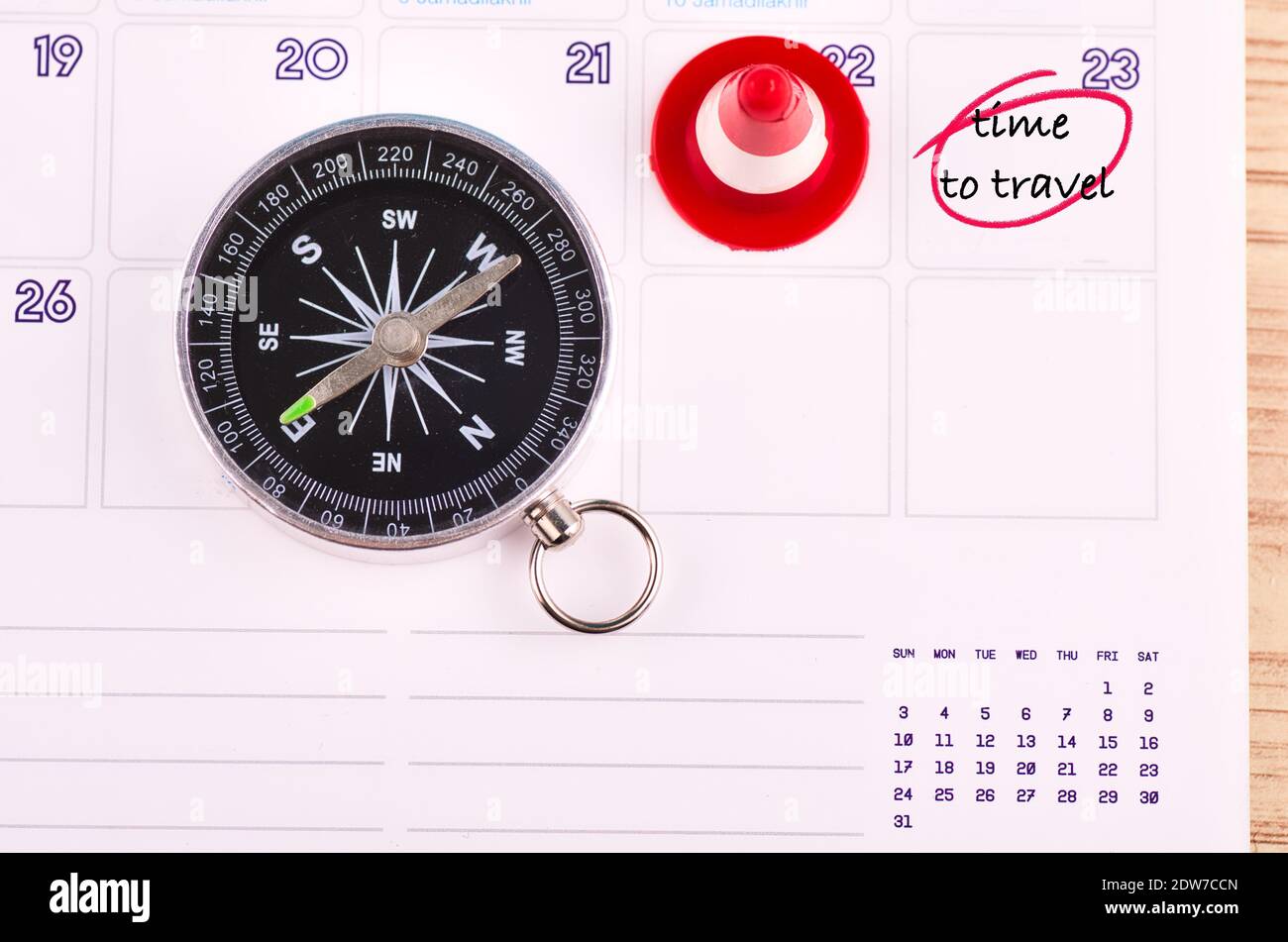 Compass calendar hi-res stock photography and images - Alamy