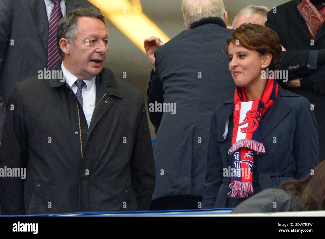 Thierry Braillard and Najat Vallaud-Belkacem attending the Friendly ...